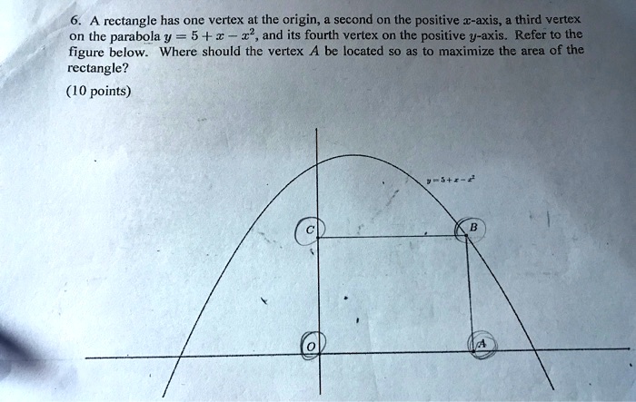 6. A rectangle has one vertex at the origin, a second on the positive x ...