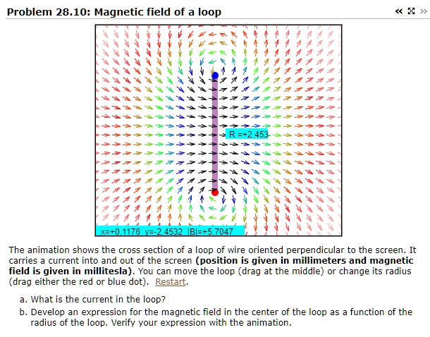 SOLVED: Problem 28.10: Magnetic field of a loop The animation shows the ...
