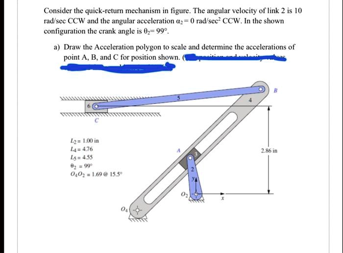 SOLVED: Consider the quick-return mechanism in the figure. The angular ...