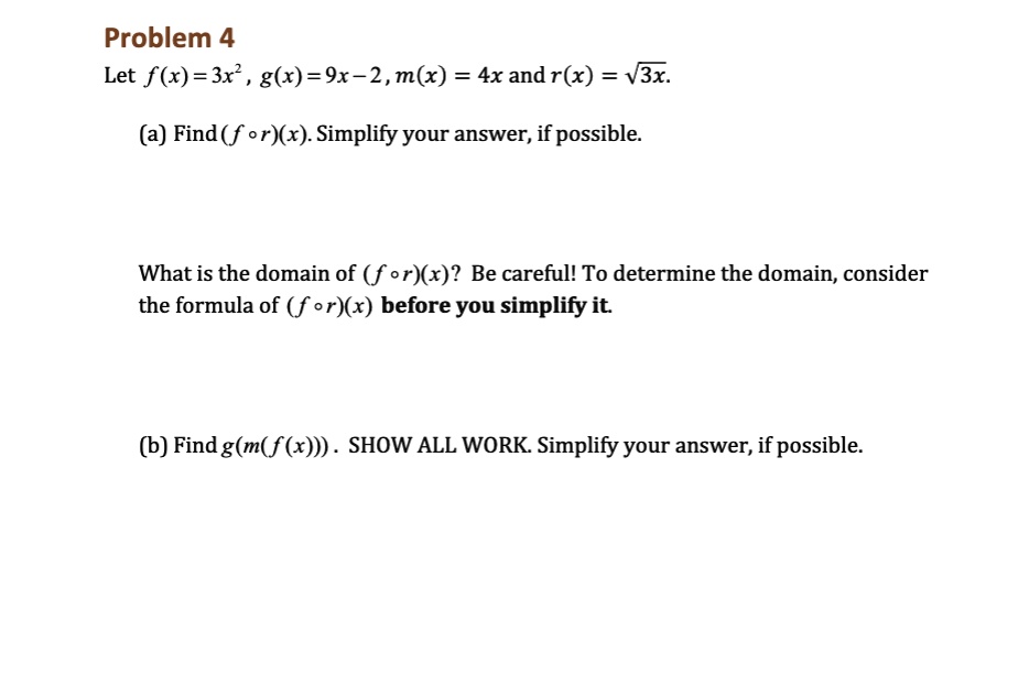 Problem 4 Let F x 3x G x 9x 2 m x 4x Andr x SolvedLib