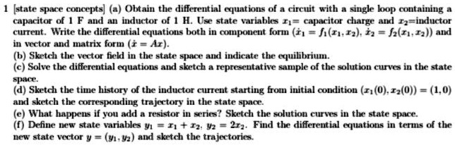 SOLVED: (a) Obtain the differential equations of a circuit with a ...