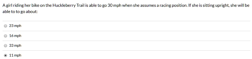 A girl riding her bike on the Huckleberry Trail is able to go 30 mph ...