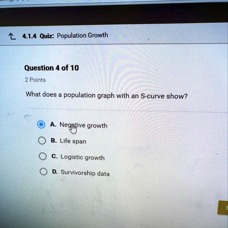 SOLVED: Photo provided. 20 points What does a population graph with an ...