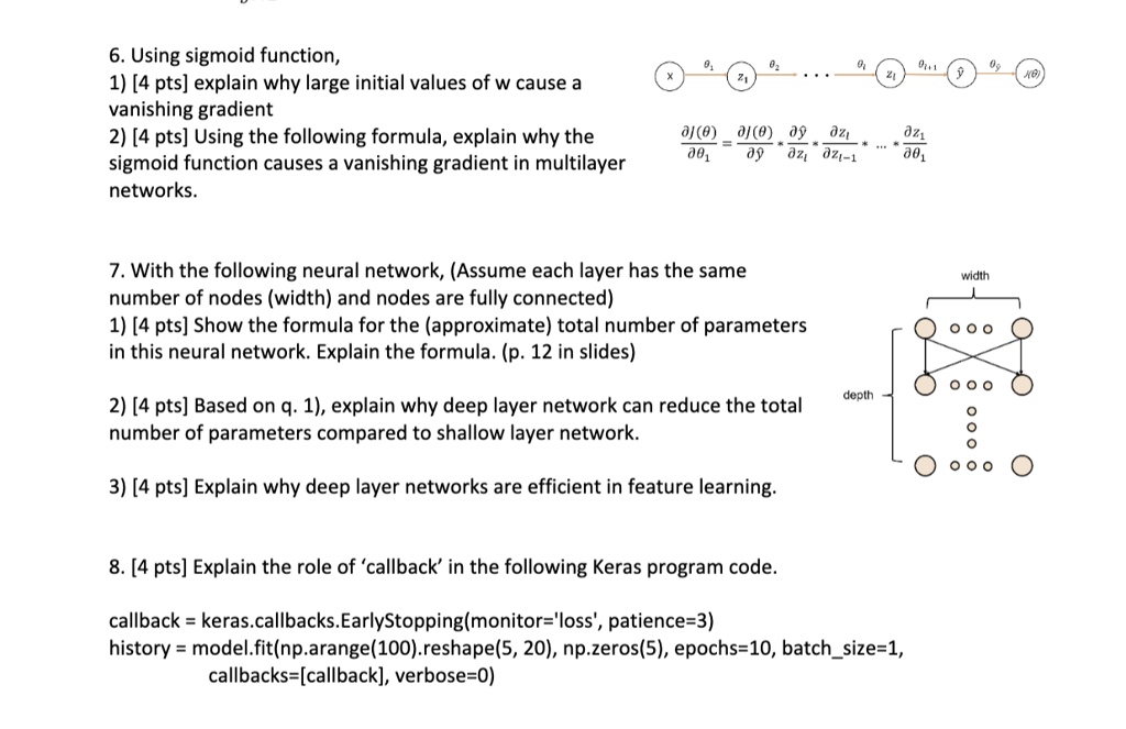 Using The Sigmoid Function 1 Explain Why Large Initial Values Of W