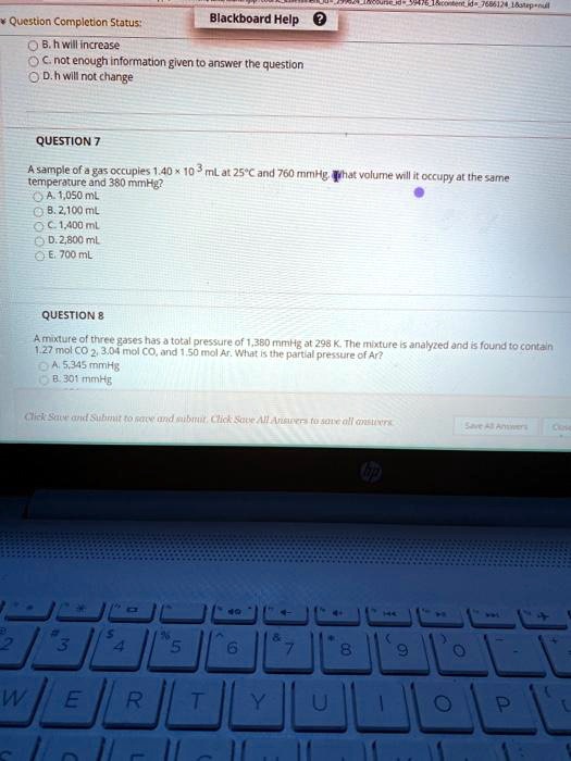 SOLVED:Question Completion Status: Blackboard Help hwilll incrcase not ...