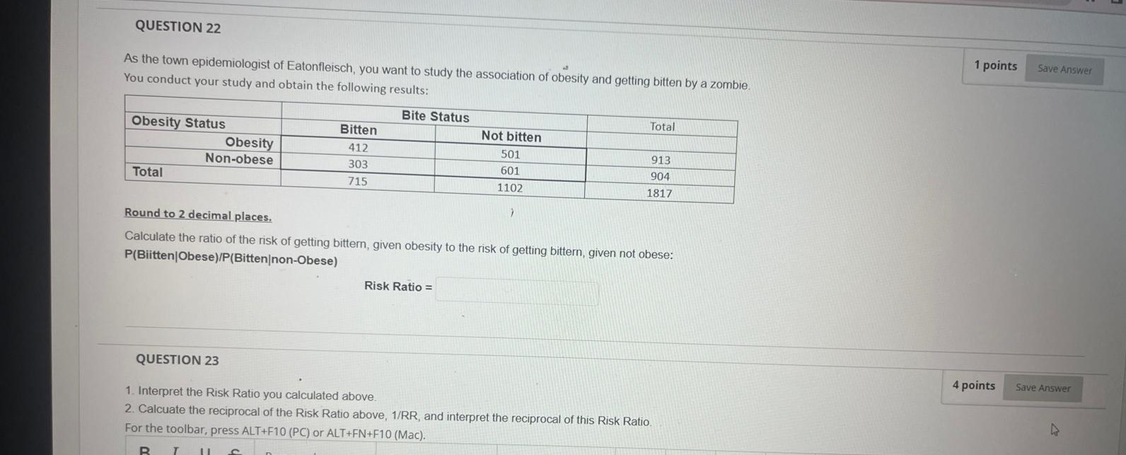 question 22 as the town epidemiologist of eatonfleisch you want to ...