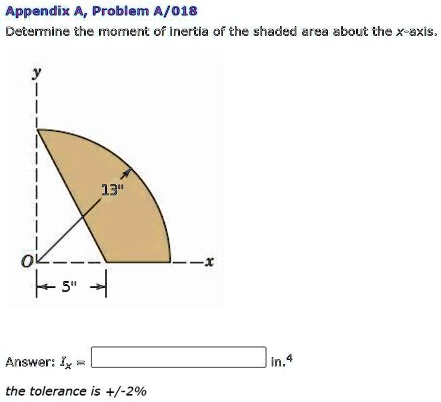 SOLVED: Appendix A, Problem A/018: Determine the moment of inertia of the shaded area about the ...
