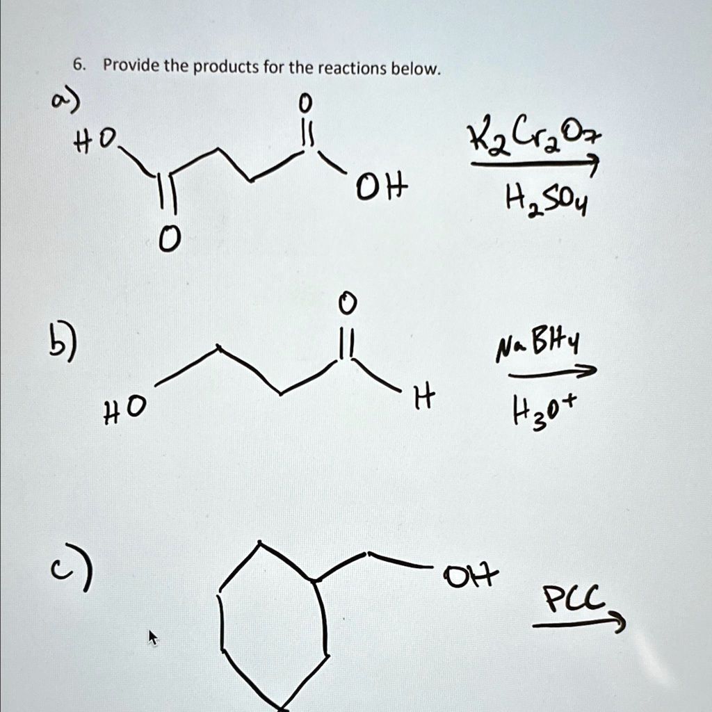 SOLVED: 6. Provide the products for the reactions below: a) 0.40 K2CrO4 ...