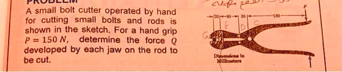 SOLVED: A small bolt cutter operated by hand for cutting small bolts ...
