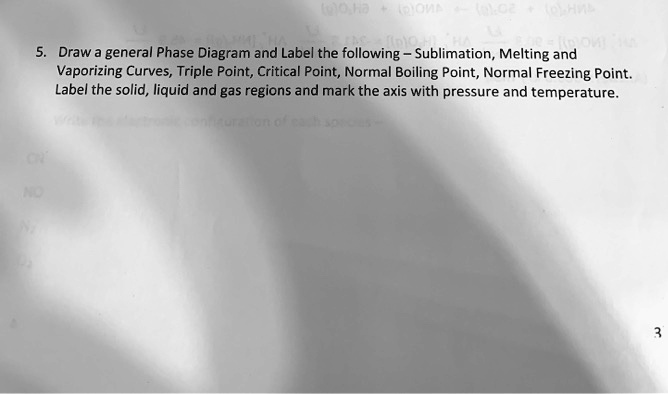 5. Draw a general Phase Diagram and Label the following - Sublimation ...