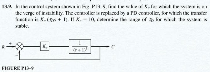 139 in the control system shown in fig p13 9 find the value of k for ...