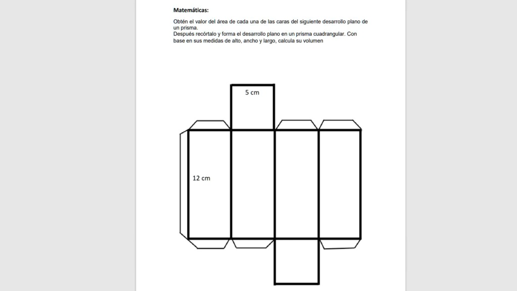 SOLVED: Obtén el valor del área de cada una de las caras del siguiente ...