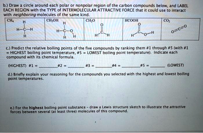 b draw a circle around each polar or nonpolar region of the carbon ...