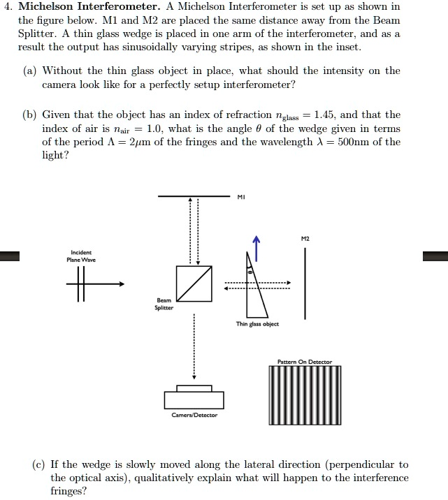 4. Michelson Interferometer. A Michelson Interferometer is set up as ...