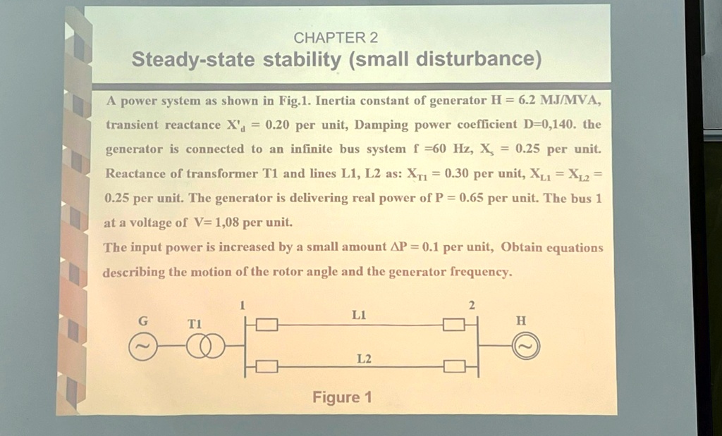 chapter 2 steady state stability small disturbance a power system as shown in fig1 inertia ...