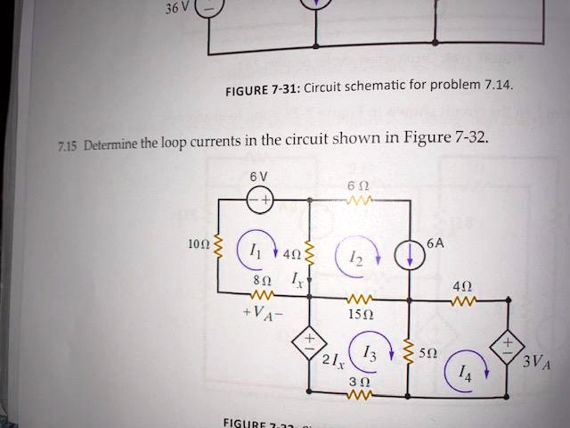 SOLVED: 7.15 Determine the loop currents in the circuit shown in Figure 7-32. FIGURE 7-31 ...