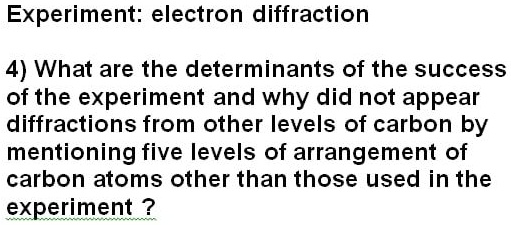 SOLVED: Experiment: Electron Diffraction 4) What are the determinants of the success of the ...