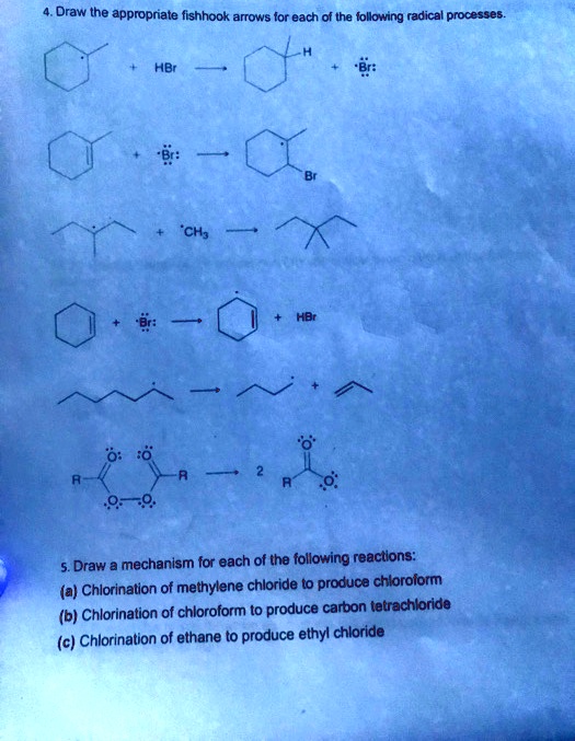 [GET ANSWER] 4. Draw the appropriate fishhook arrows for each of the ...