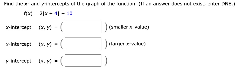 [GET ANSWER] Find the x- and y-intercepts of the graph of the function. (If an answer does not ...