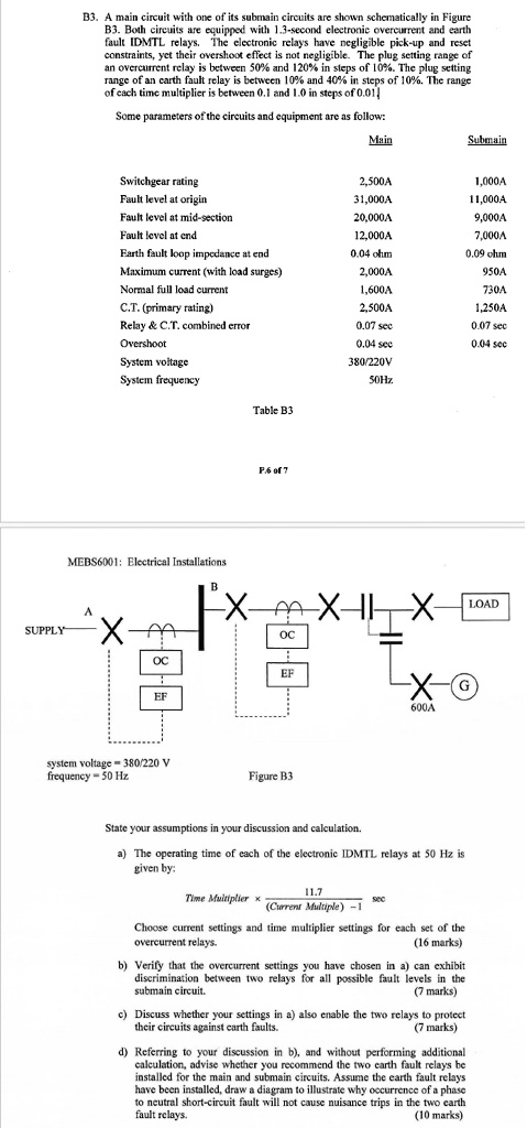 b3 a main circuit with one of its submain circuits is shown ...