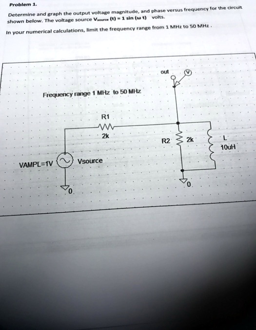 Solved Problem 1 Determine And Graph The Output Voltage Magnitude And Phase Versus Frequency