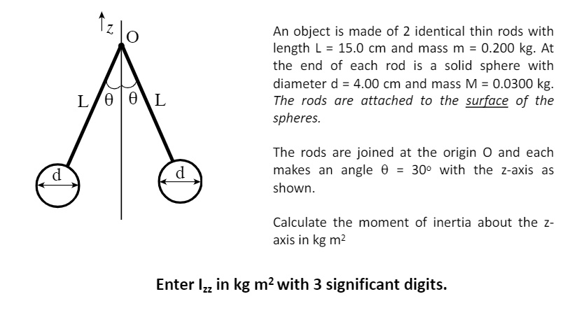SOLVED: An object is made of 2 identical thin rods with length L = 15.0 ...