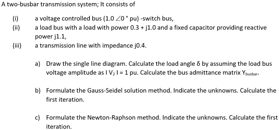 A two-busbar transmission system; It consists of (i) a voltage ...