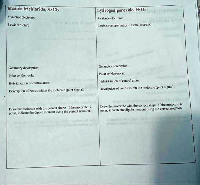 arsenic trichloride, AsCl3 # valence electrons: Lewis structure ...