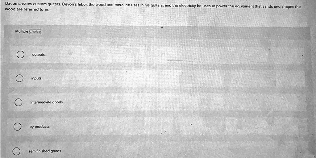 [GET ANSWER] davon creates custom guitars davons labor the wood and ...