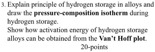 SOLVED: Explain the principle of hydrogen storage in alloys and draw ...