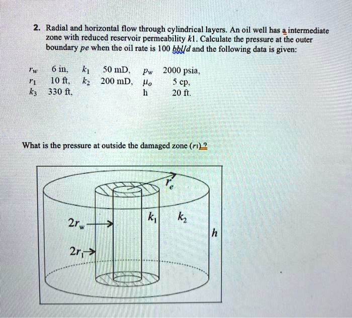 2. Radial and horizontal flow through cylindrical layers. An oil well ...