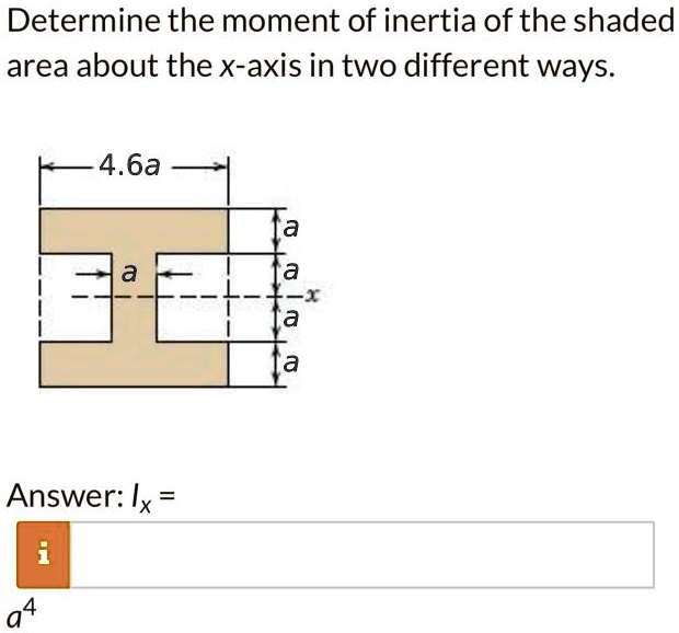 [GET ANSWER] Determine the moment of inertia of the shaded area about the x-axis in two ...