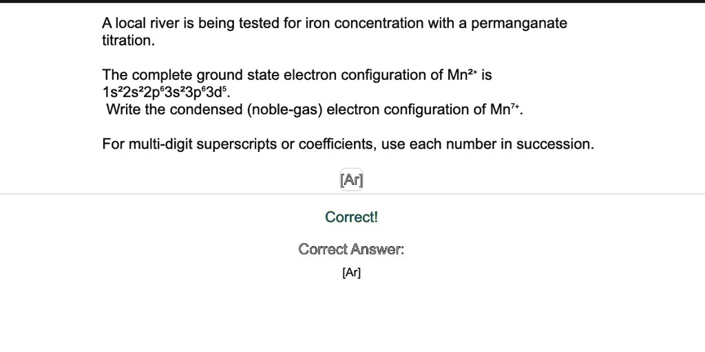 A local river is being tested for iron concentration with a ...
