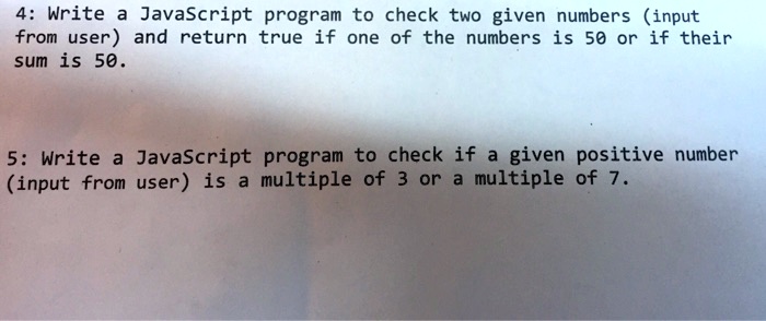 Htmljavascript 4 Write A Javascript Program To Check Two Given Numbers Input From User And