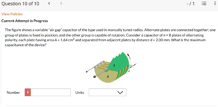 SOLVED: The figure shows a variable air gap capacitor of the type used ...