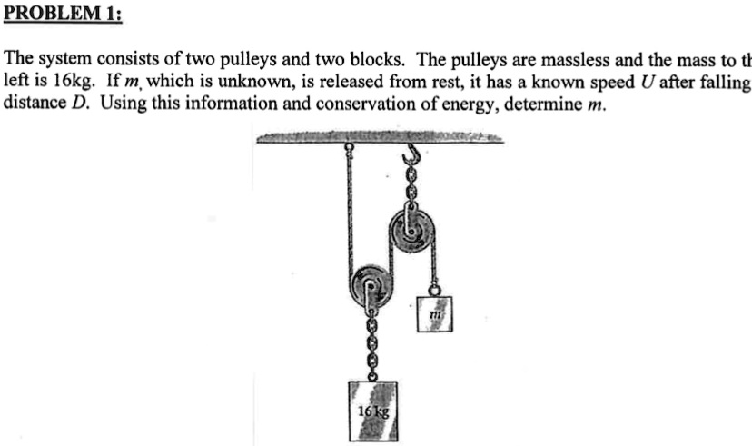 Problema the system consists of two pulleys and two blocks...