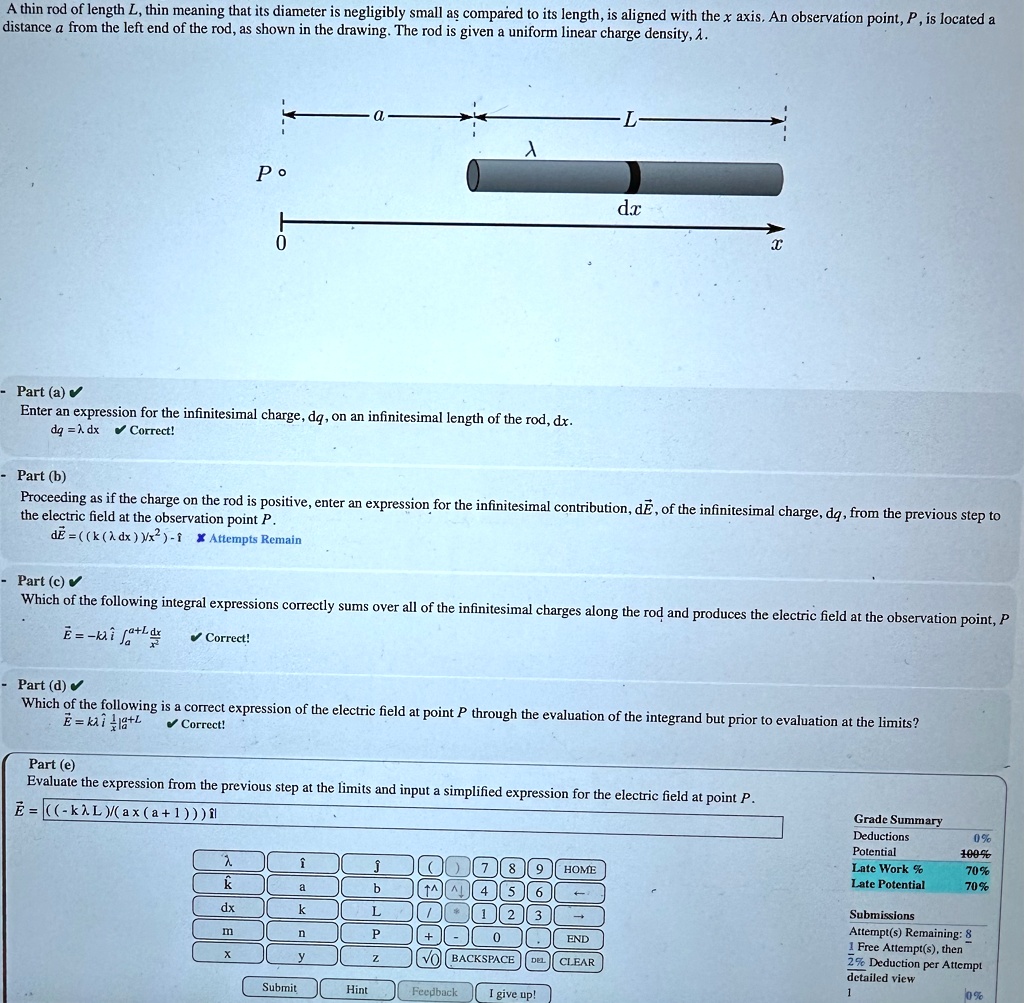 [GET ANSWER] a thin rod of length l thin meaning that its diameter is ...