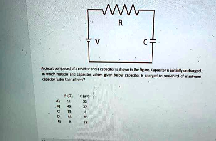 SOLVED: A circuit composed of 4 resistors and a capacitor is shown in the figure. The capacitor ...