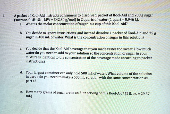 packet of kool aid instructs consumers to dissolve packet of kool aid ...