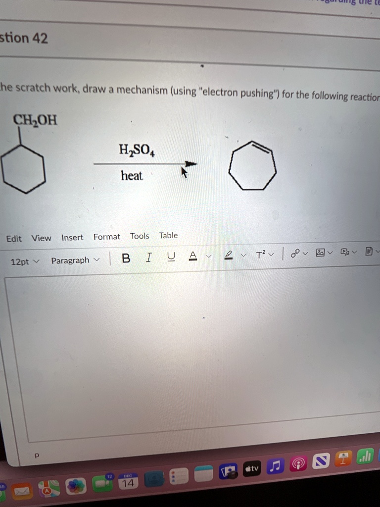 draw mechanism and show all steps with correct arrows question 42 in the scratch work draw a ...