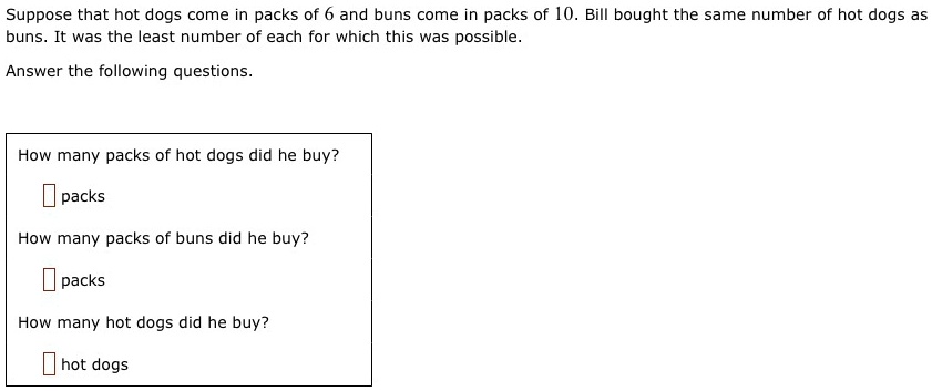 SOLVED: 'Is this correct? Please answer fast Suppose that hot dogs come ...