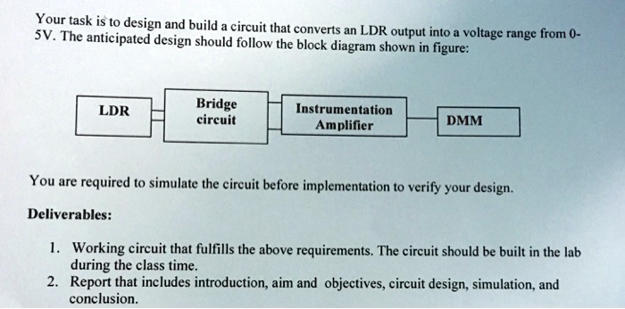 Solved Your Task Is To Design And Build A Circuit That Converts An Ldr Output Into A Voltage