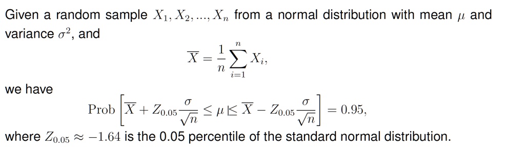 Solved Given A Random Sample Xi Xz Xn From A Normal Distribution With Mean Î¼ And Variance Ïƒ