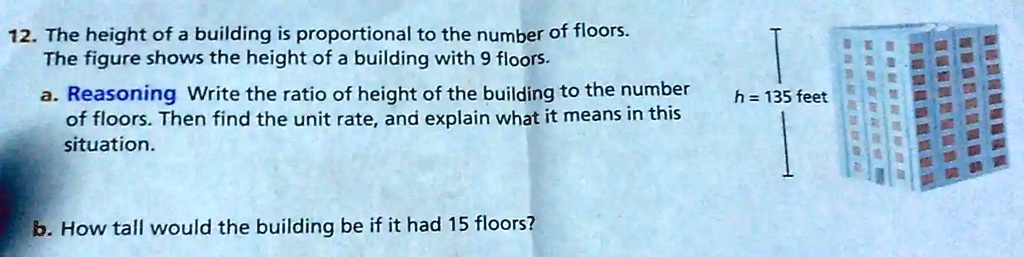 12. The height of a building is proportional to the number of floors ...