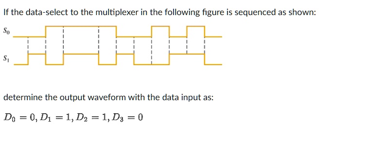 Solved If The Data Select To The Multiplexer In The Following Figure Is Sequenced As Shown So 