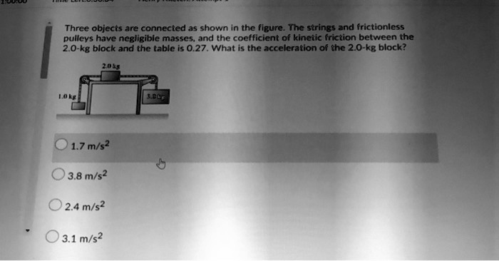 Three Objects Are Connected As Shown In The Figure Ine Strings And