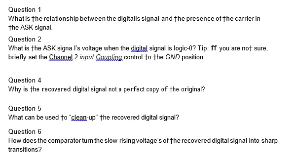 Question 1 What is he relationship between the digitalis signal and he ...
