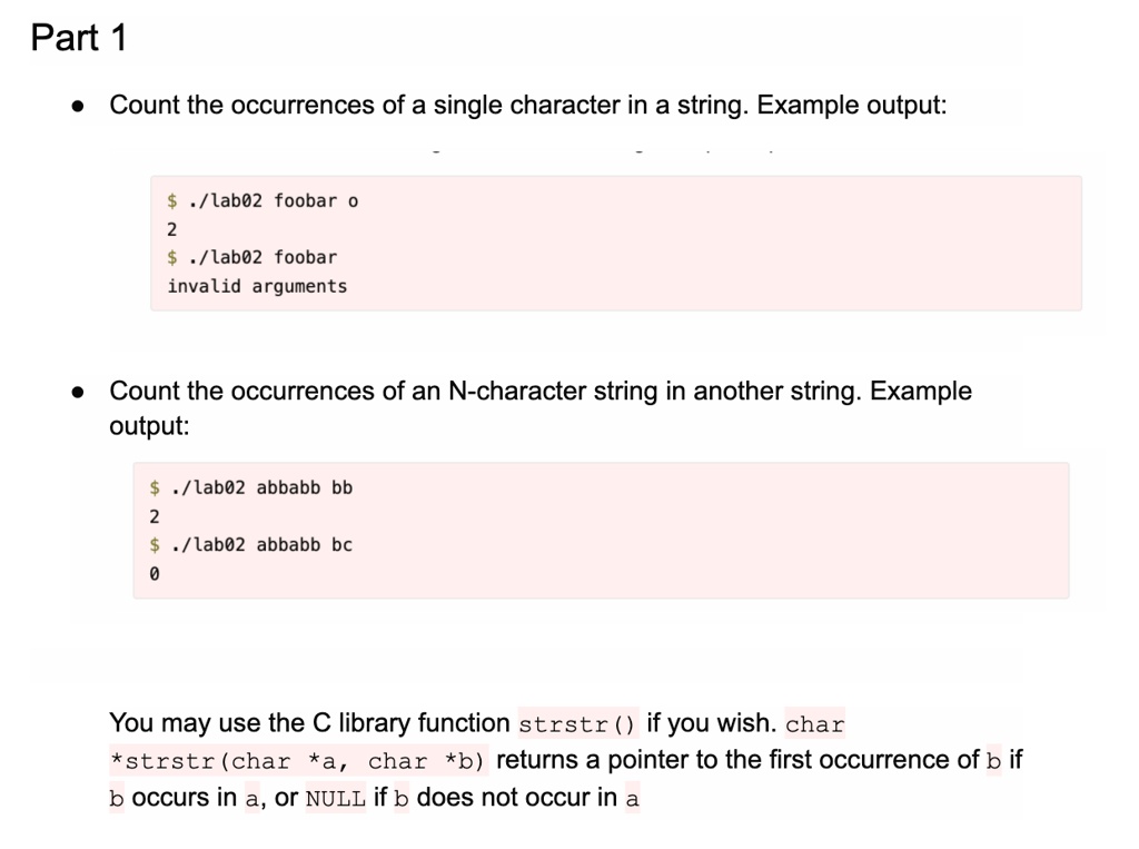 In C Programming Part 1 Count The Occurrences Of A Single Character In A String Example Output