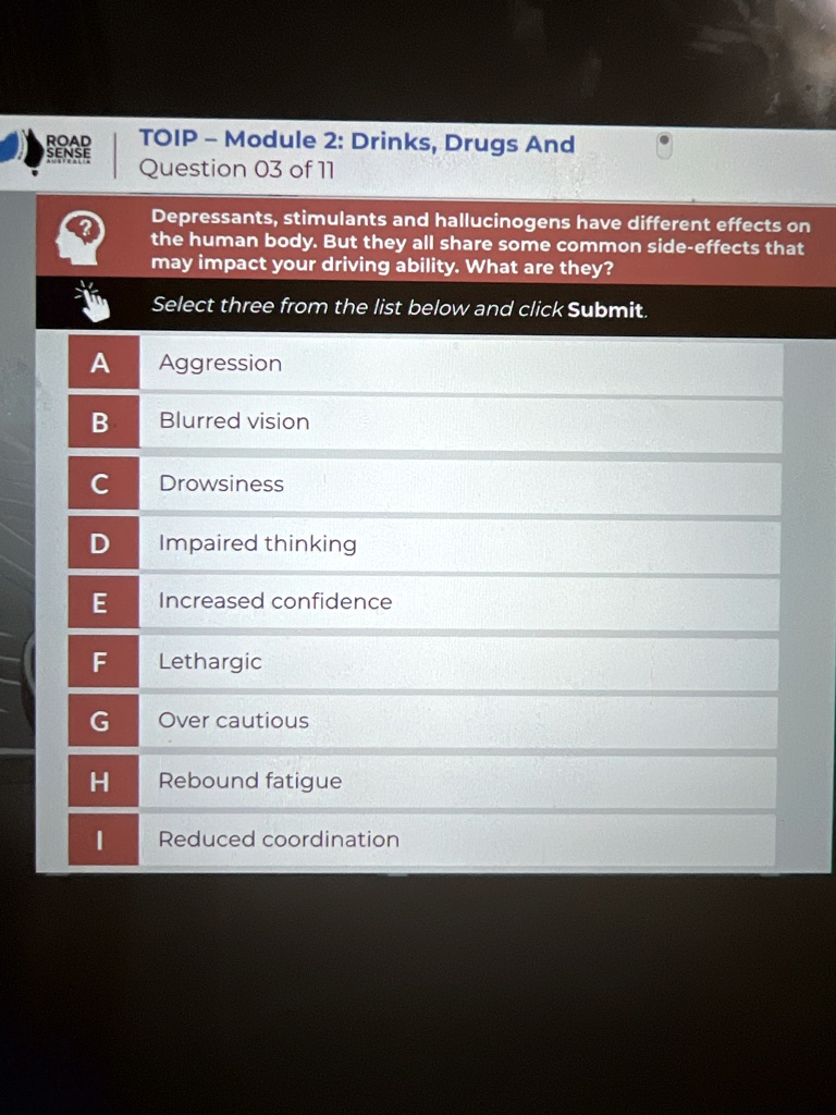 TOIP - Module 2: Drinks, Drugs And Question 03 of 11 Depressants ...