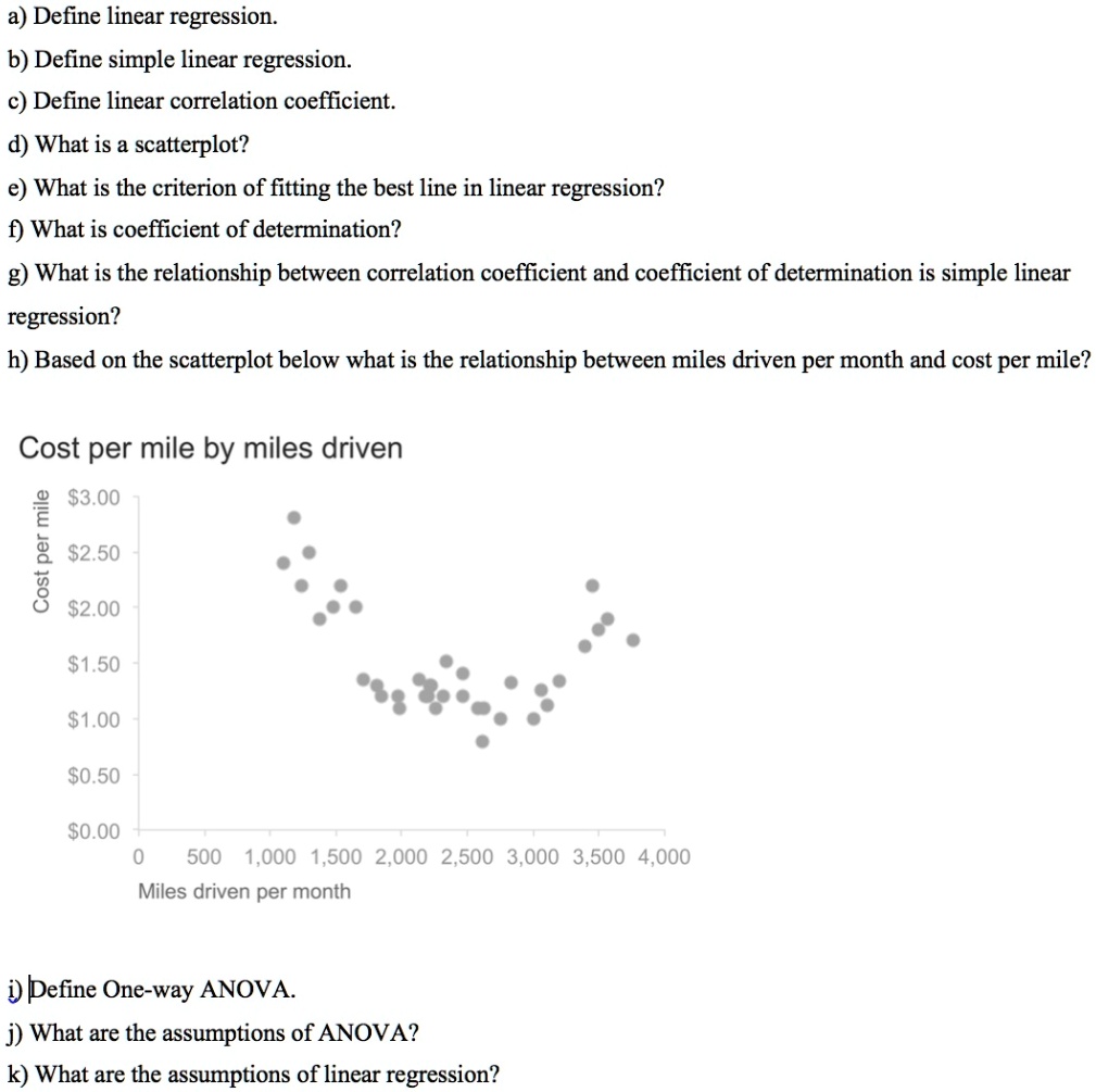 A Define Linear Regression B Define Simple Linear Regression C Define